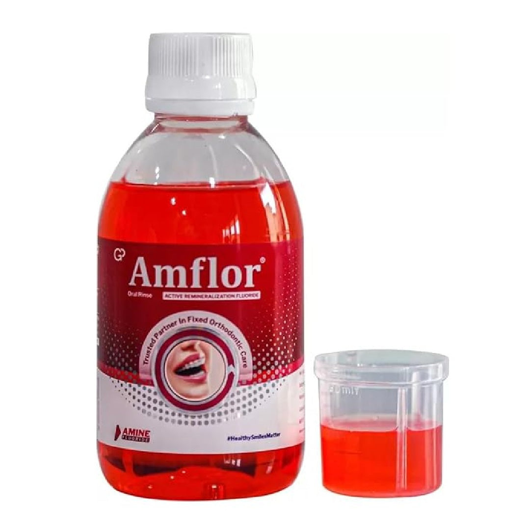 Amflor Oral Rinse for Braces with Amine Fluoride Mint Flavor Mouthwash ...